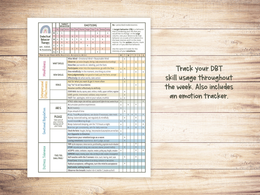 DBT Skills Tracker – Shine and Thrive Therapy