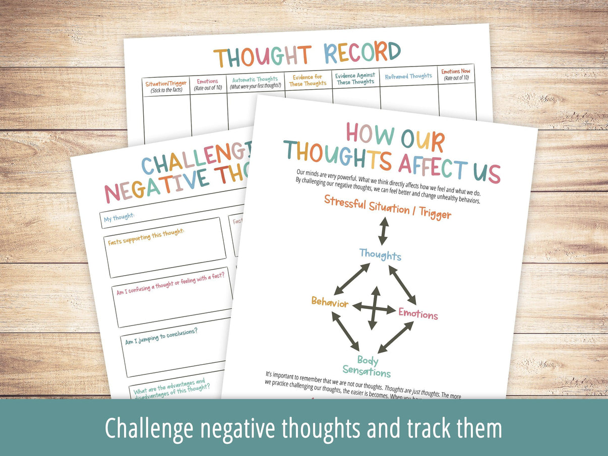 Thought Challenging Worksheets – Shine and Thrive Therapy